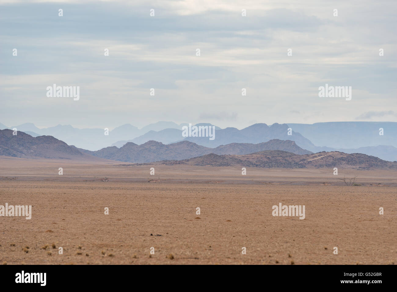 Namibia, Hardap, Sesriem, hilly landscape of the desert in the rainy ...