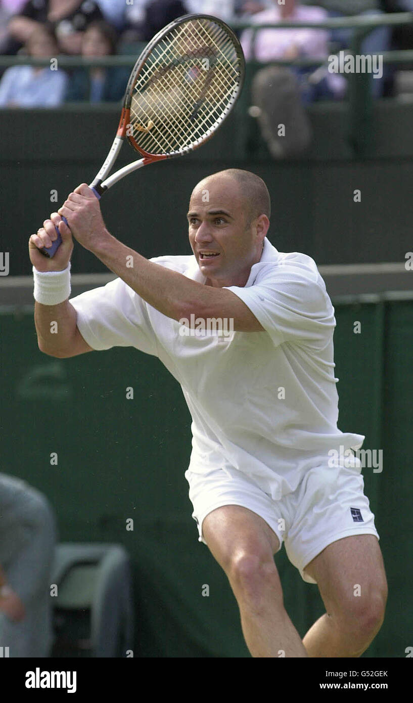 Wimbledon Andre Agassi Stock Photo - Alamy
