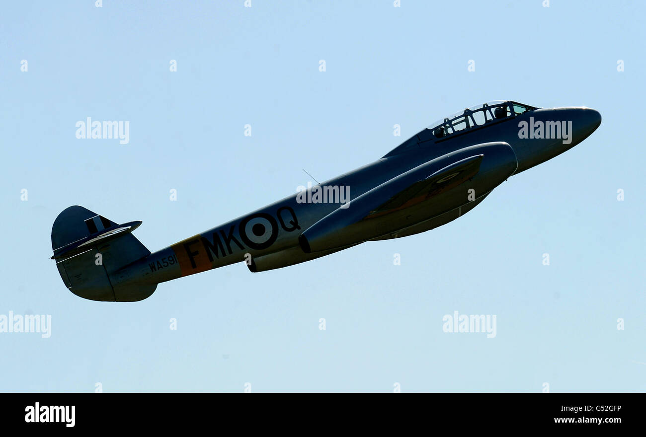 Gloster Meteor flight in Coventry Stock Photo - Alamy
