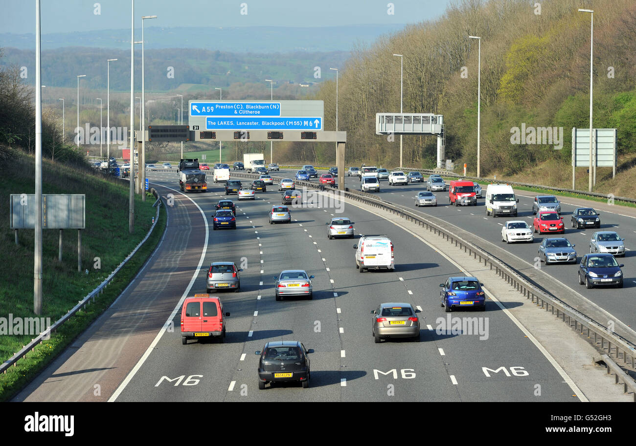 A general view traffic on m6 near preston hi-res stock photography and ...