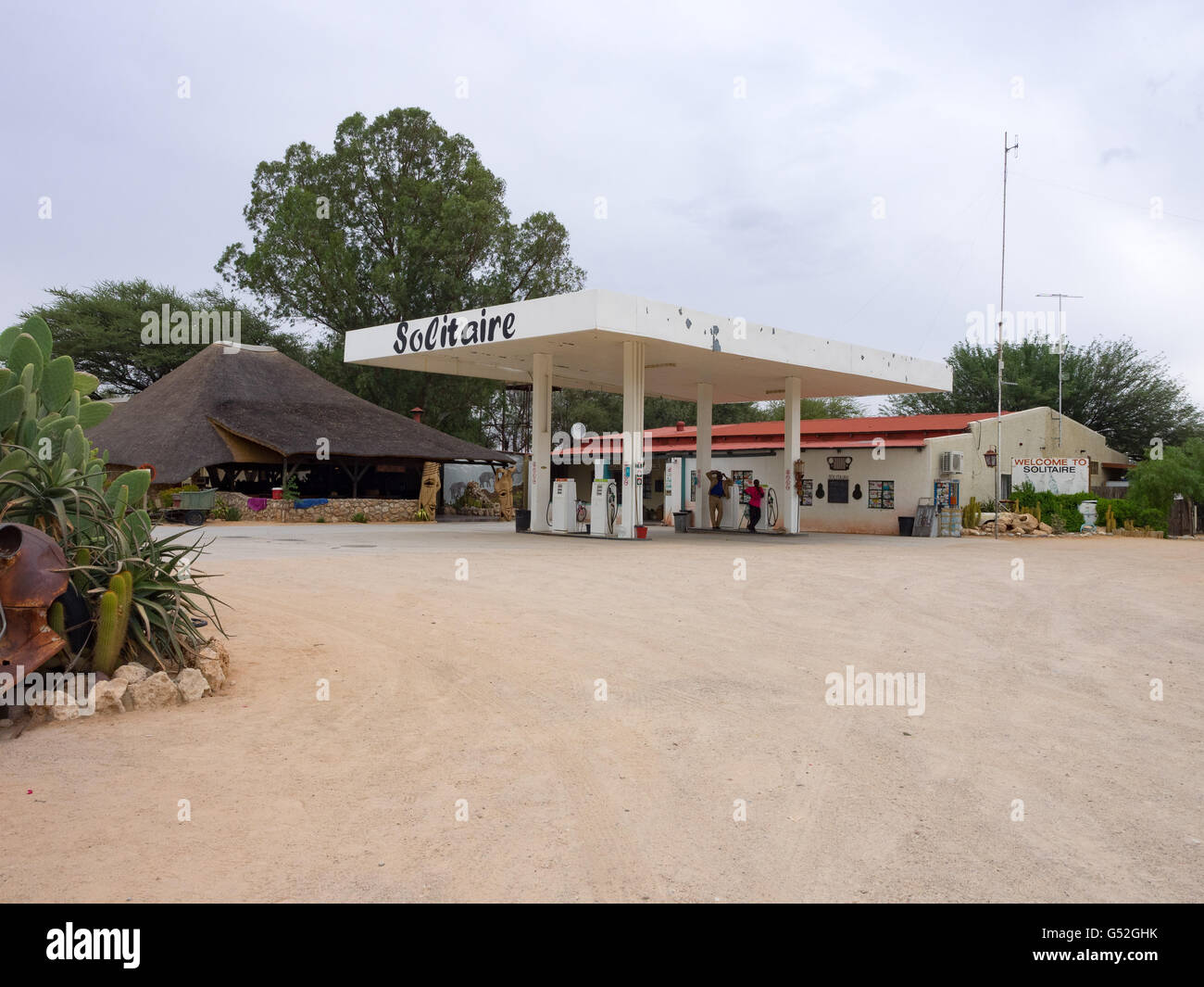 Namibia, Khomas, Solitaire, gas station in Solitaire, stopover in ...