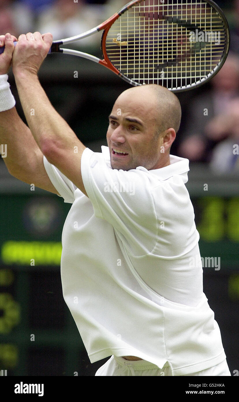 Wimbledon tennis Agassi Stock Photo - Alamy