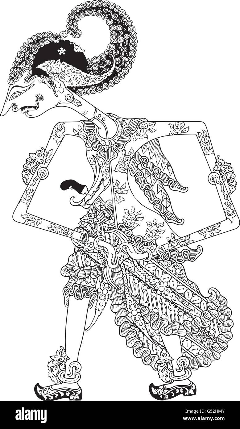 Kamajaya, a character of traditional puppet show, wayang kulit from ...