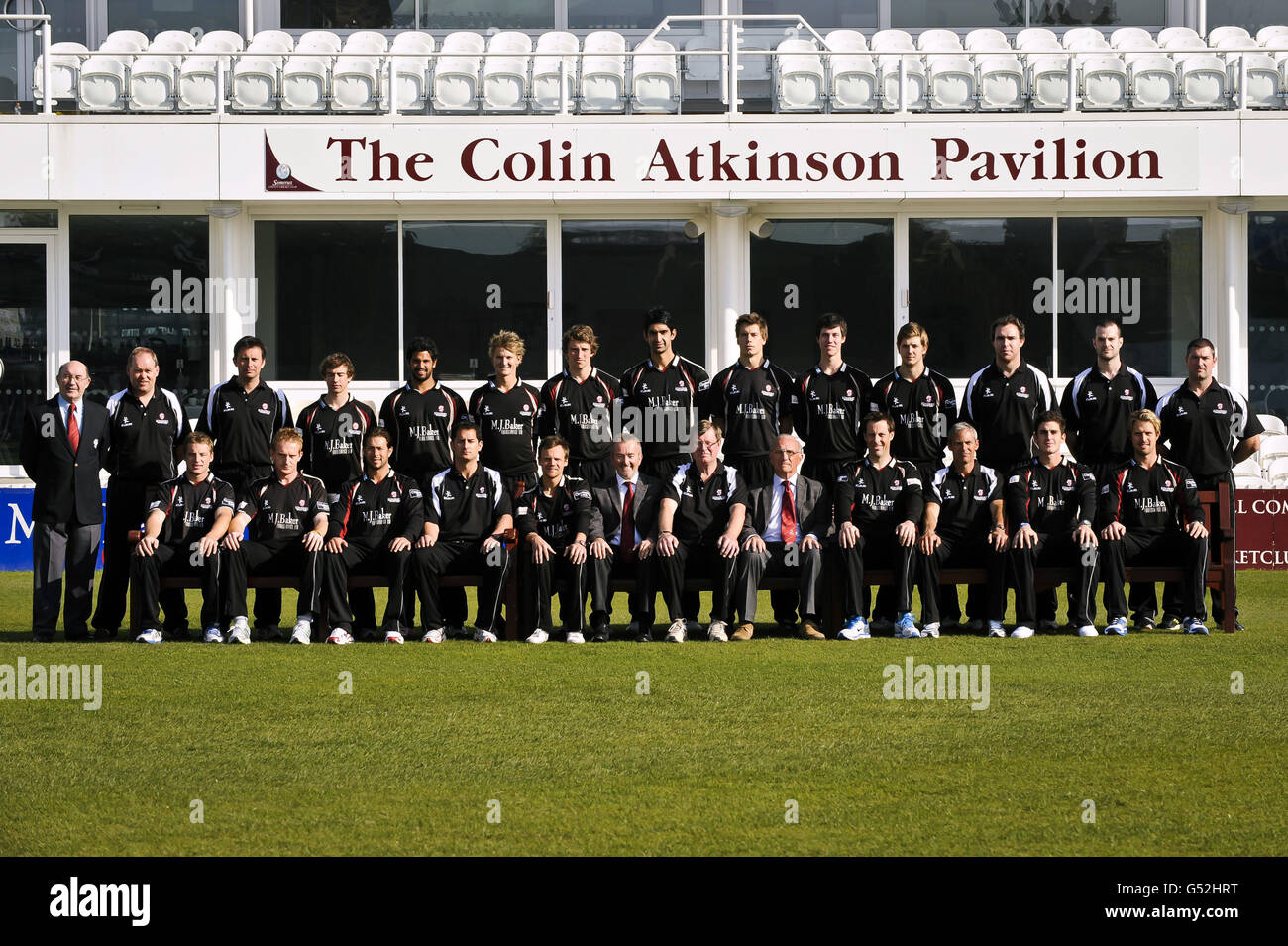 Somerset County Cricket Club team at their ground in Taunton. Pictured ...