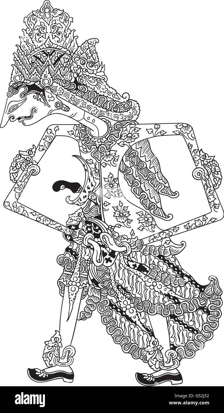 Sang Hyang Asmara, a character of traditional puppet show, wayang kulit ...
