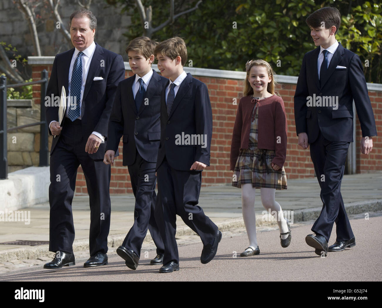 Viscount Linley (left) with his children Margarita Armstrong-Jones and ...