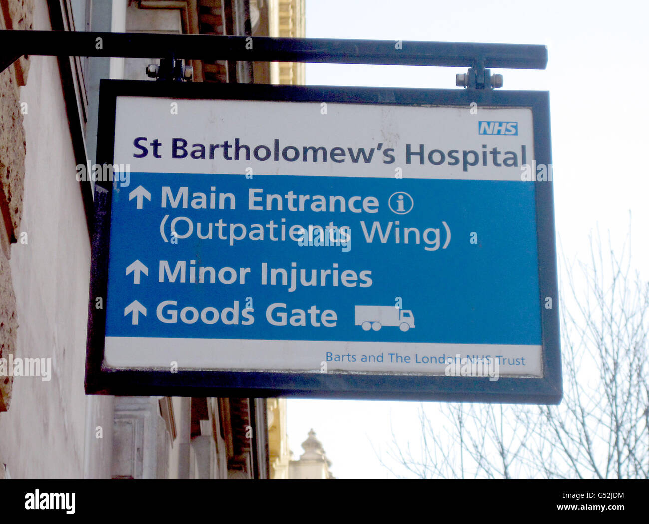 A general view of signage at the St Bartholomew's Hospital, London ...