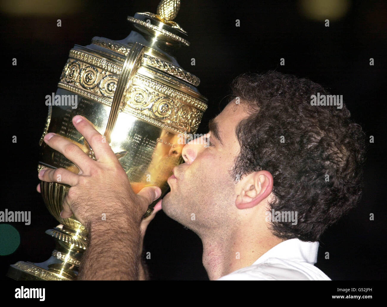Pete Sampras With The Mens Singles Trophy High Resolution Stock ...