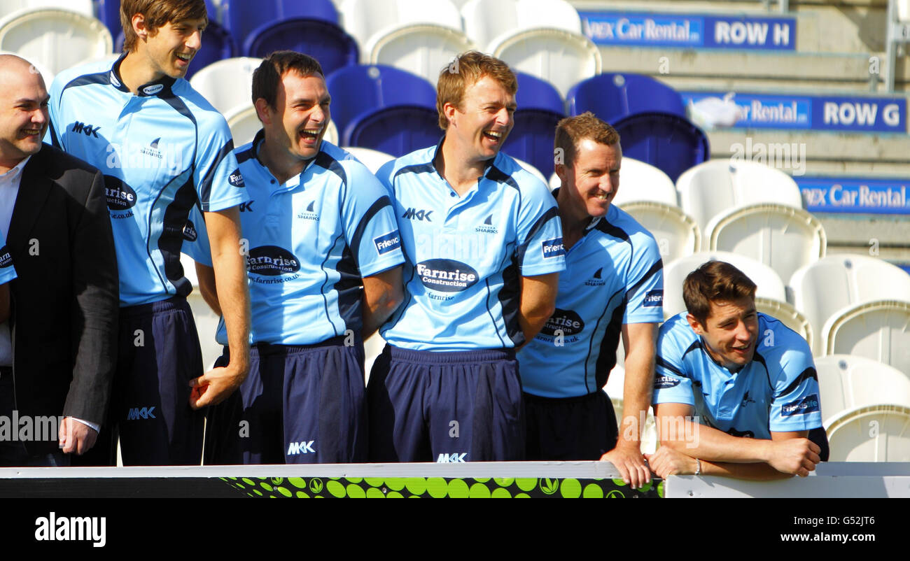 Sussex Cricket captain Michael Yardy (third from left) lines up with ...