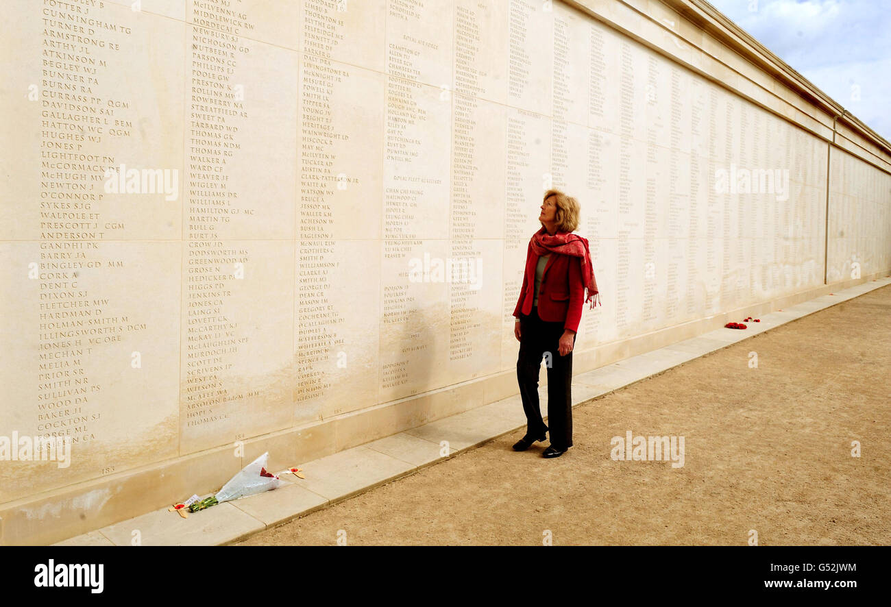Sara Jones, widow of Lieutenant-Colonel H Jones VC OBE, commanding ...