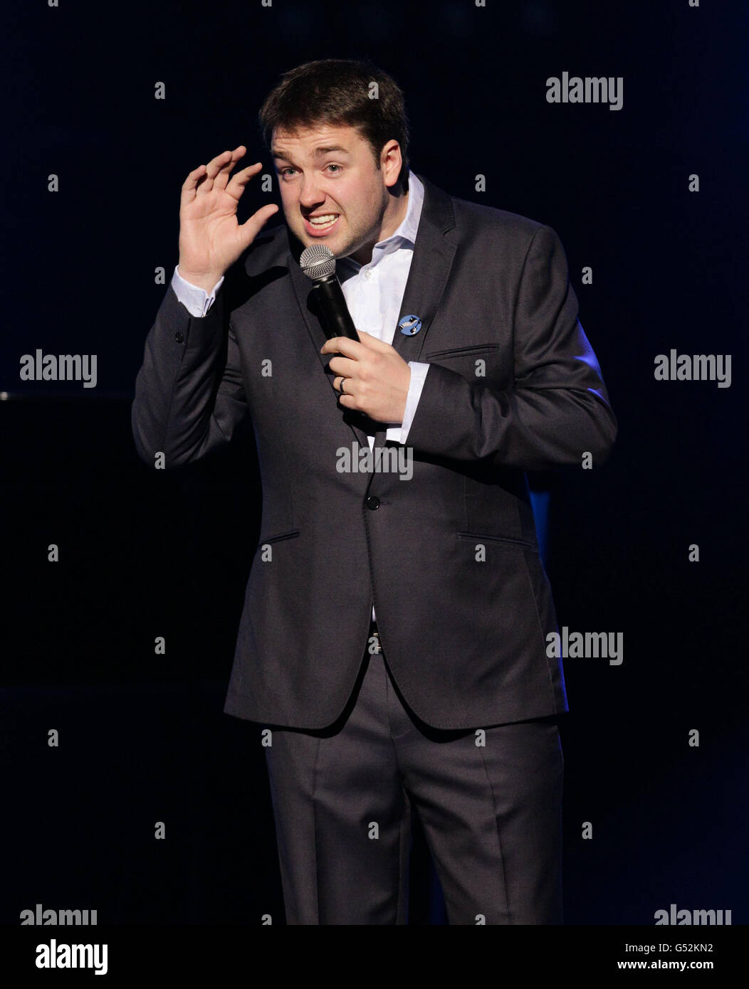 Jason manford on stage teenage cancer trust comedy night hi-res stock ...