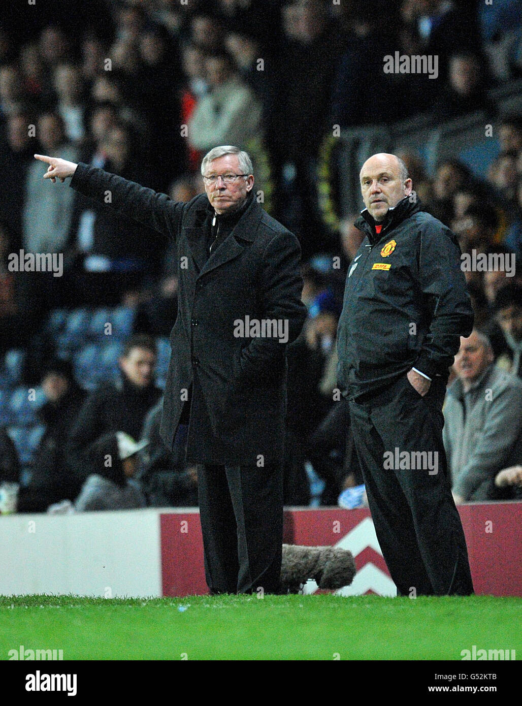 Manchester united manager sir alex ferguson right on the touchline hi ...