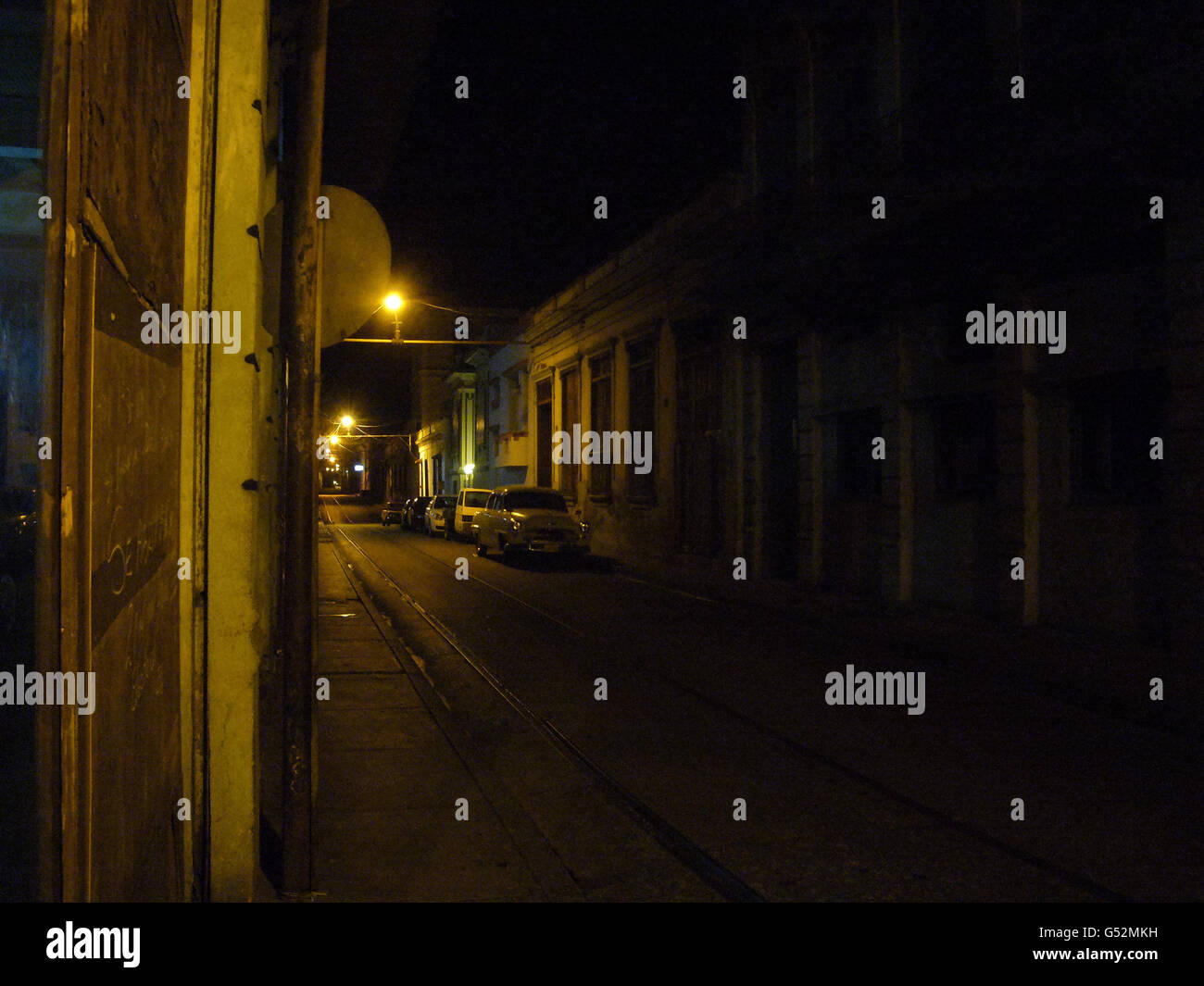 Cuba, Santiago de Cuba, At night in the streets of Santiago de Cuba ...