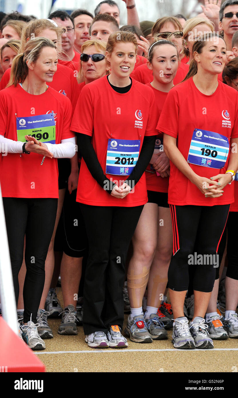 Princess Beatrice (centre) joins runners for the National Lottery ...