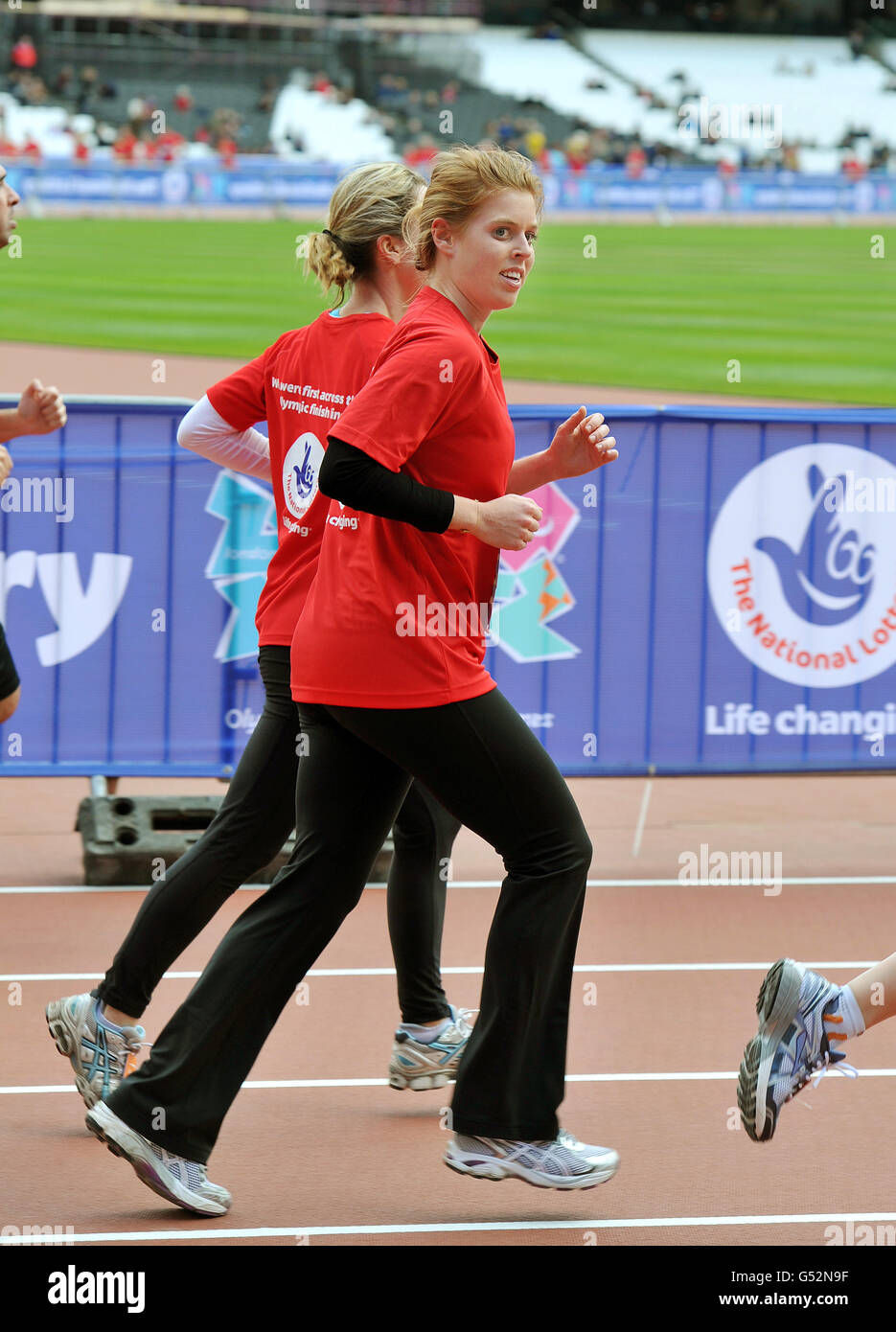 Princess beatrice olympic stadium end national lottery olympic park run ...