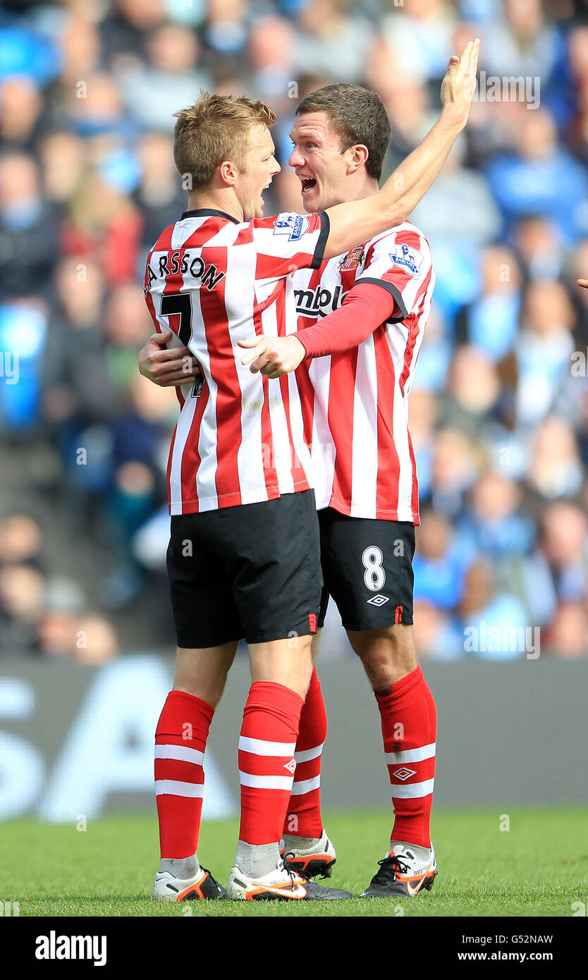 Sunderland's Sebastian Larsson celebrates after scoring the first goal ...