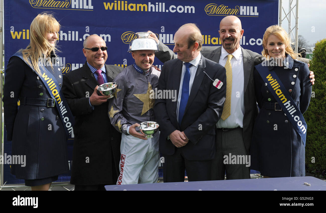Owner Of Brae Hill, Dr Marwan Koukash, places the trophy onto the head ...