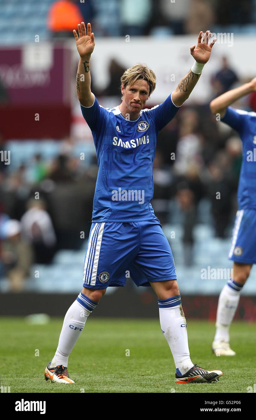 Chelsea's Fernando Torres salutes the fans after the final whistle ...