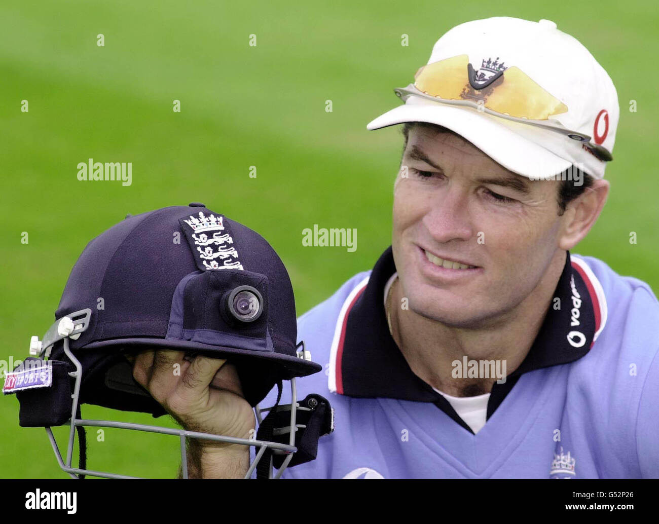 England cricketer Graham Hick, at the Oval Cricket ground, London, gets ...