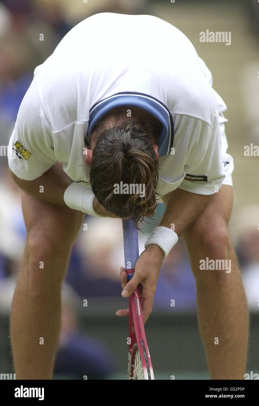 NO COMMERCIAL USE: Australia's Pat Rafter feels the pressure during his ...