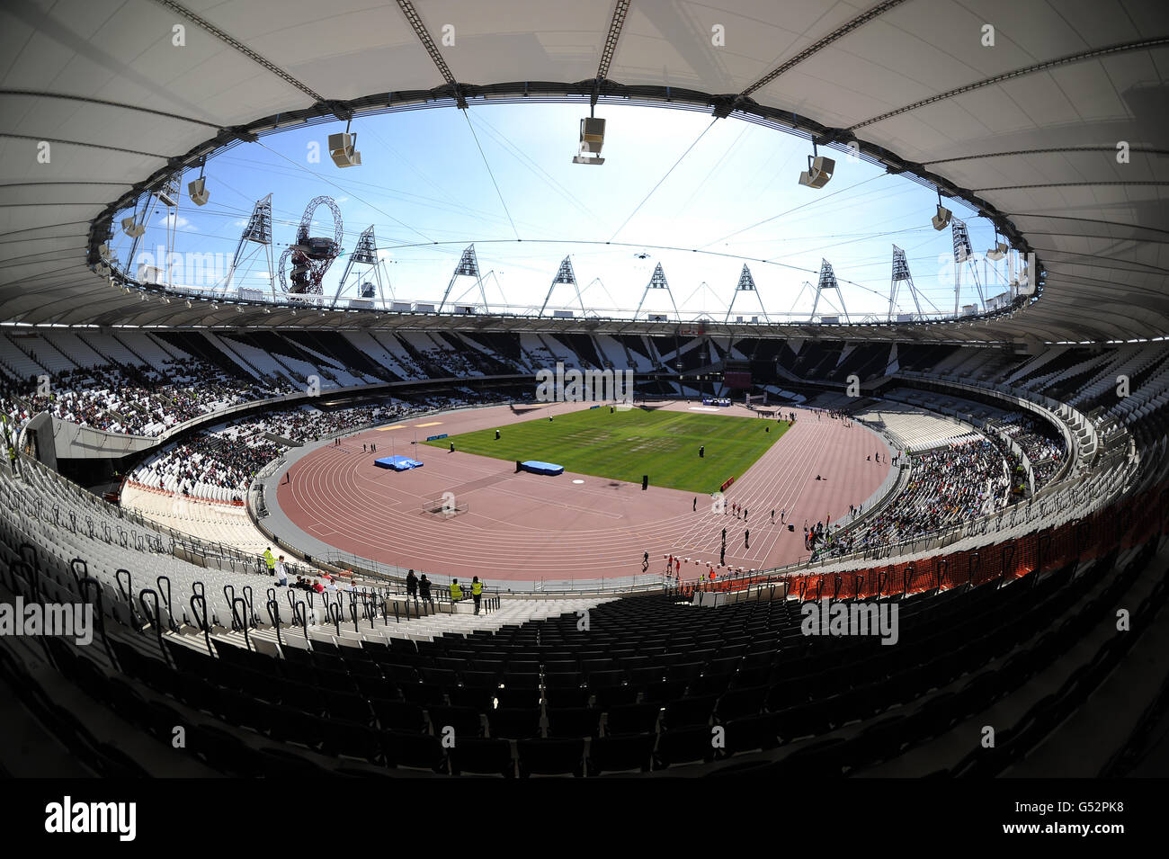 A view of the Olympic Stadium during the Gold Challenge Event at the ...