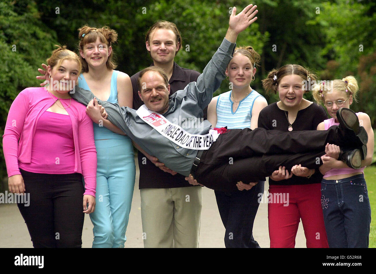 Glen Leatham from Leeds with his children from left, Kirsty, Sarah ...