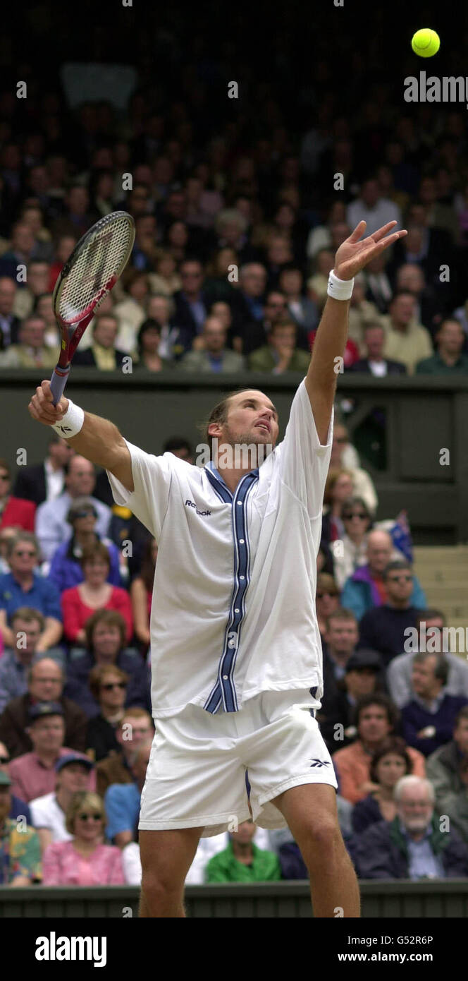 No Commercial use : Pat Rafter of Australia serves against America's ...