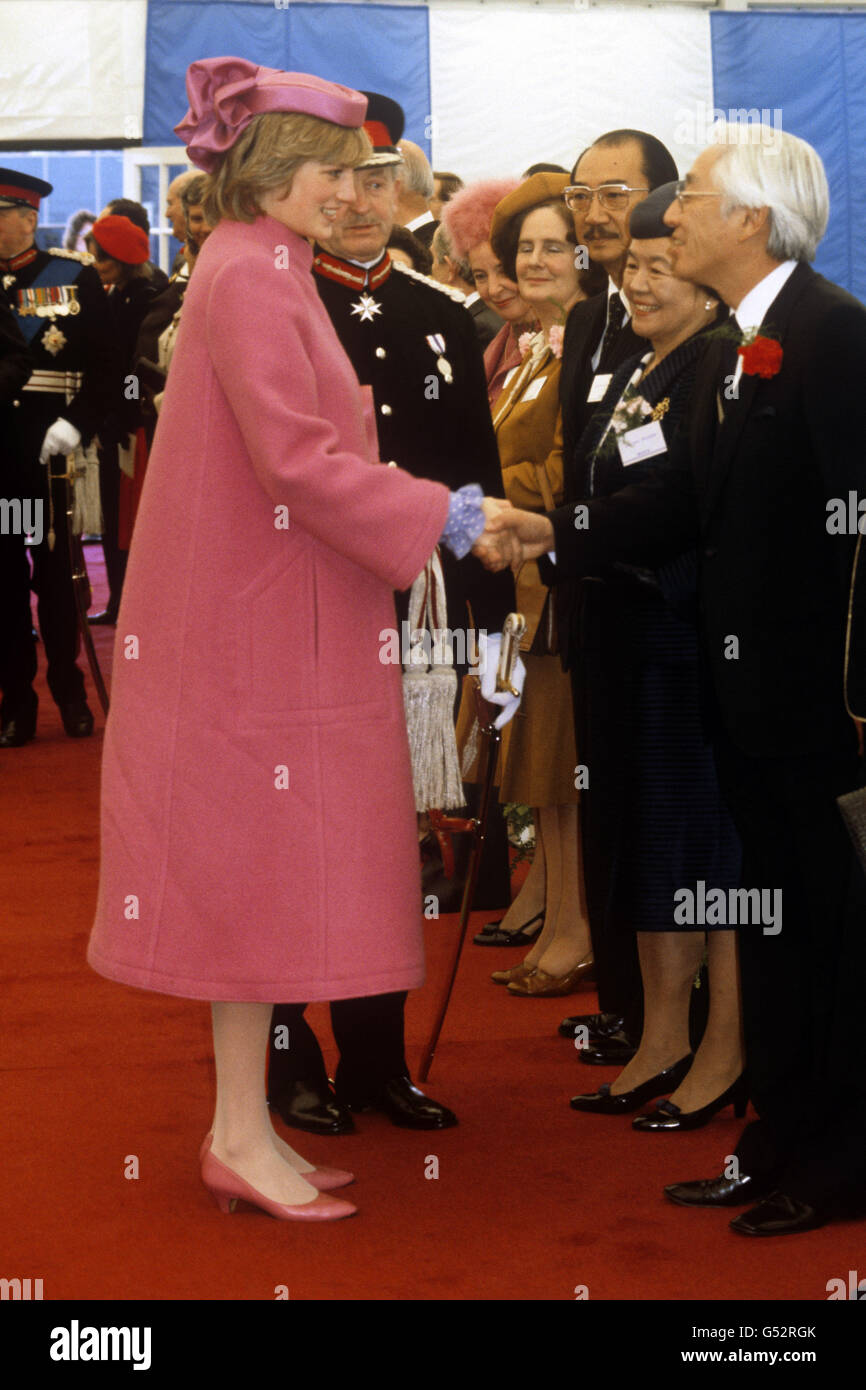 Princess Diana meets staff at SONY's new factory at Bridgend, Mid ...