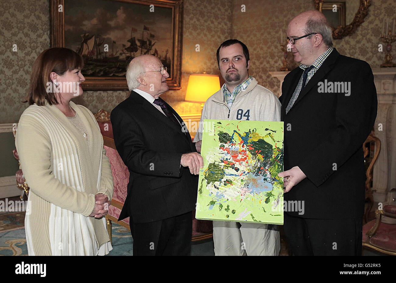 President Michael D.Higgins in Aras an Uachtarain with Colm Isherwood ...