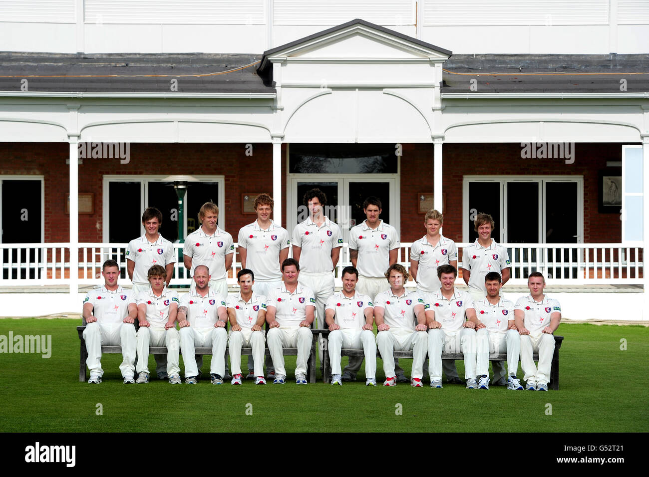 Kent CCC Back Row (L-R:) Chris Piesley, Mark Davies, Charlie Shreck ...