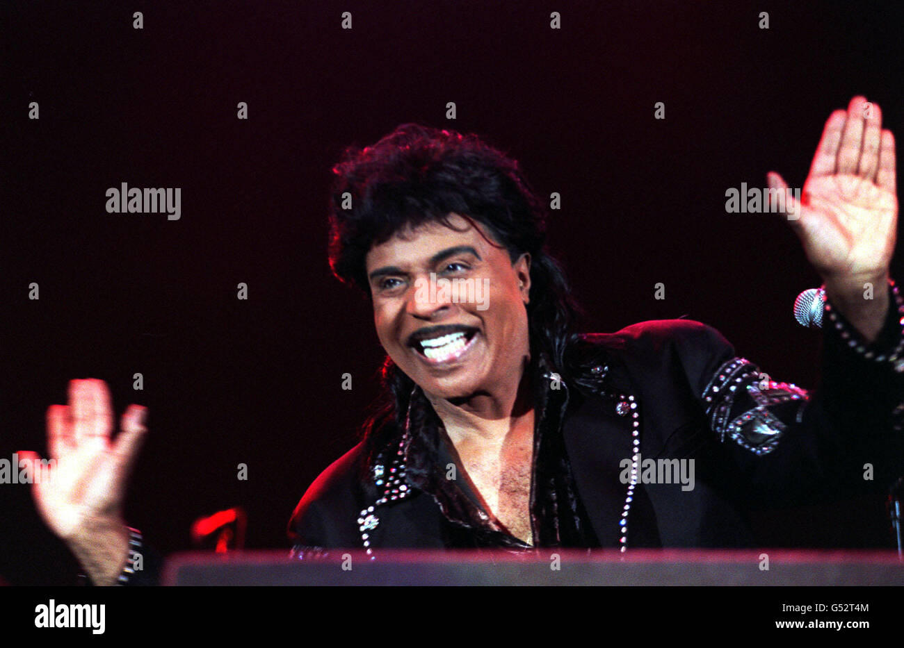 American rock 'n' roll star Little Richard performing on stage during ...