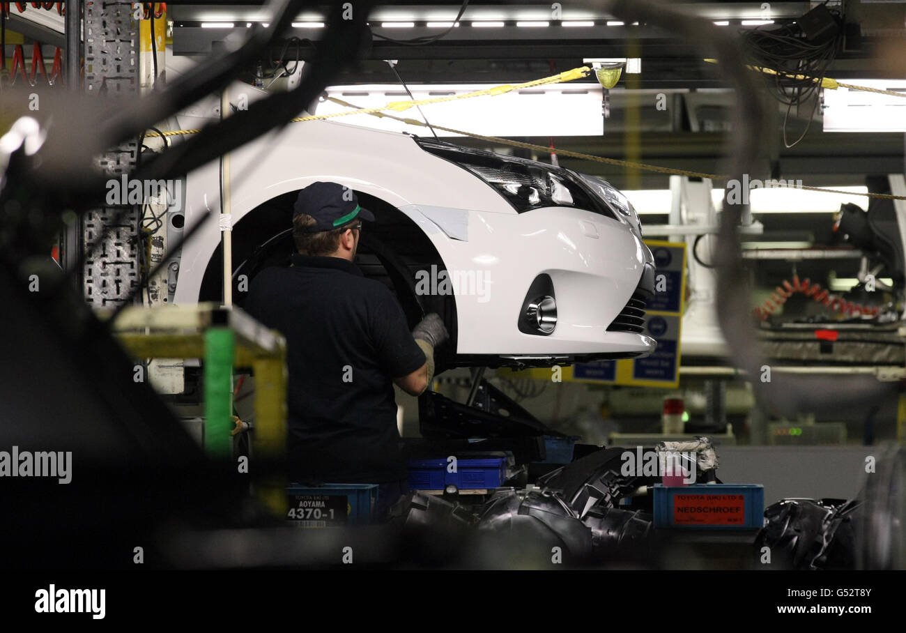 General view of the Toyota assembly line at the Toyota factory at ...