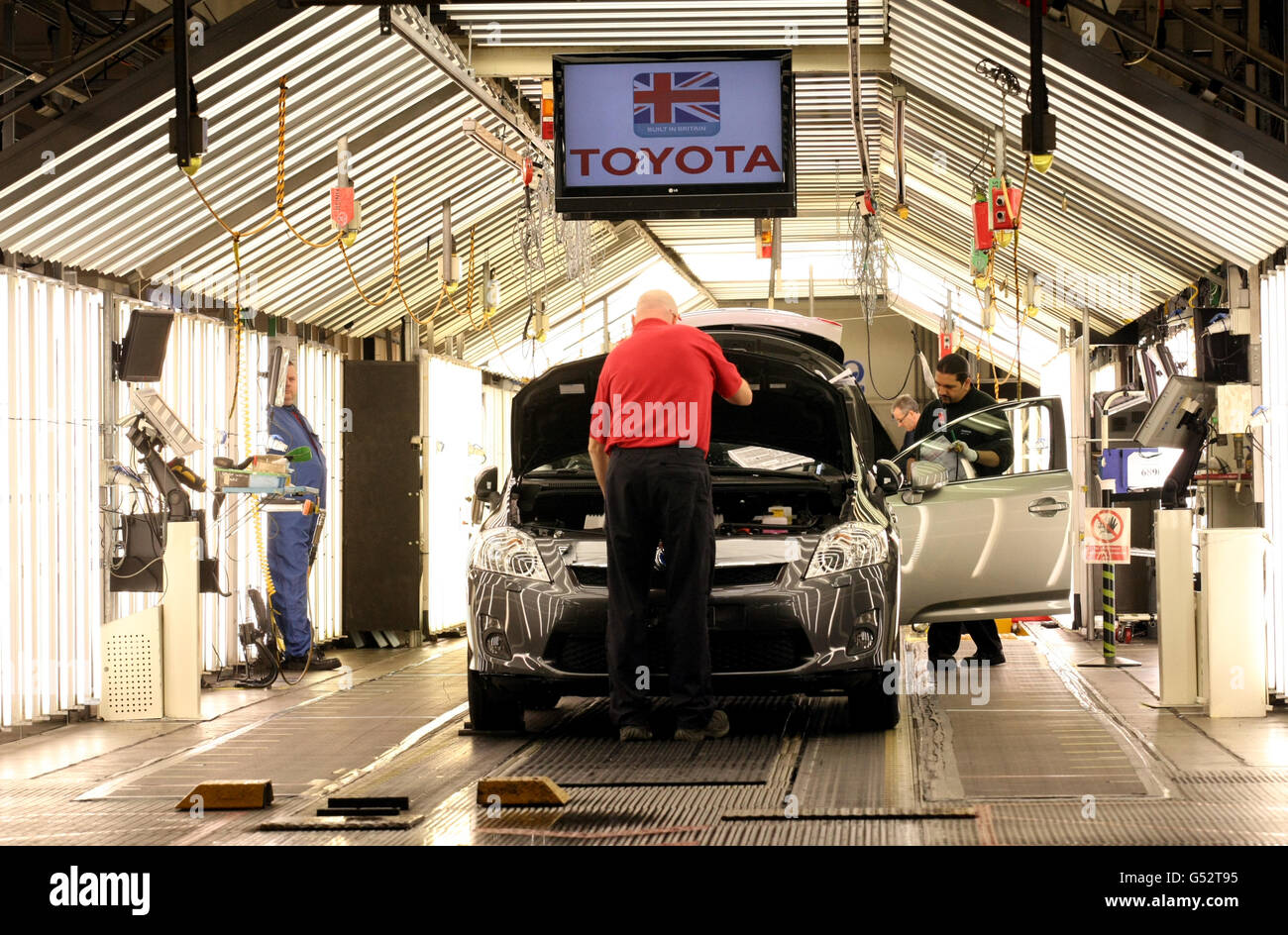 General view of the Toyota assembly line at the Toyota factory at ...