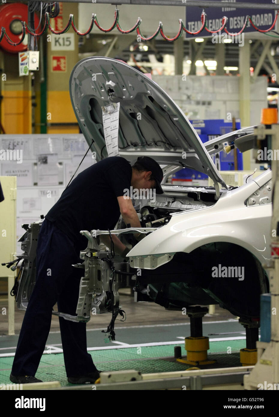 General view of the Toyota assembly line at the Toyota factory at ...