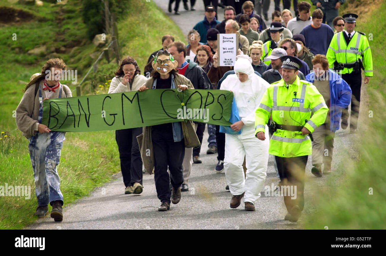 Anti-GM crop demonstrators from environmental activist group Earth ...
