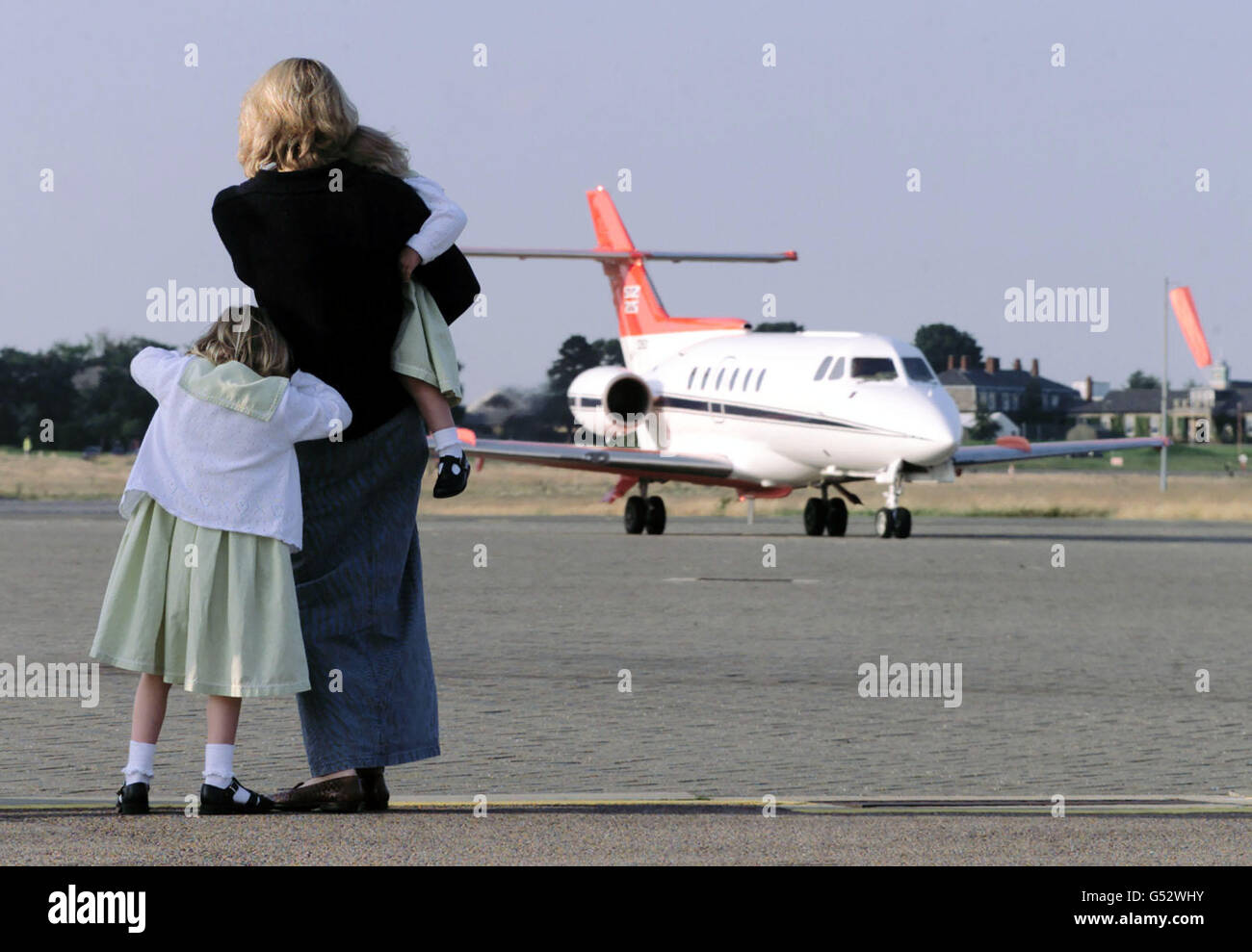 A British military flight touching down with Major Andrew Harrison of ...