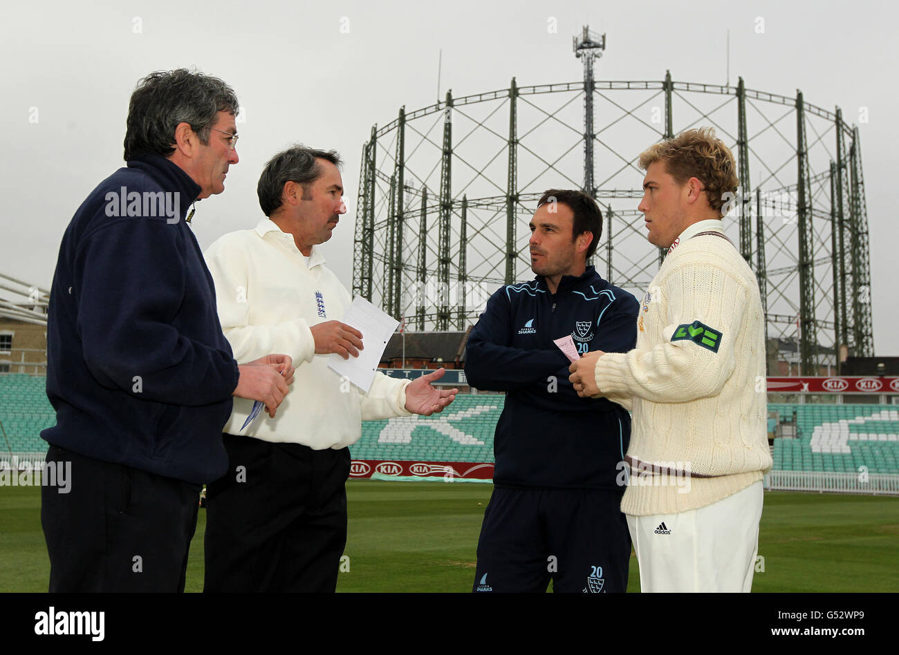 Surrey's Captain Rory Hamilton-Brown (right) and Sussex's Mike Yardy ...