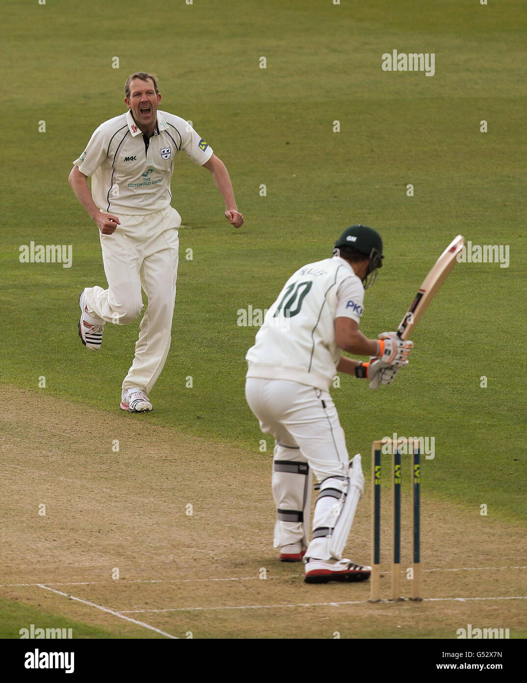 Worcestershire's Alan Richardson celebrates taking the first wicket of ...