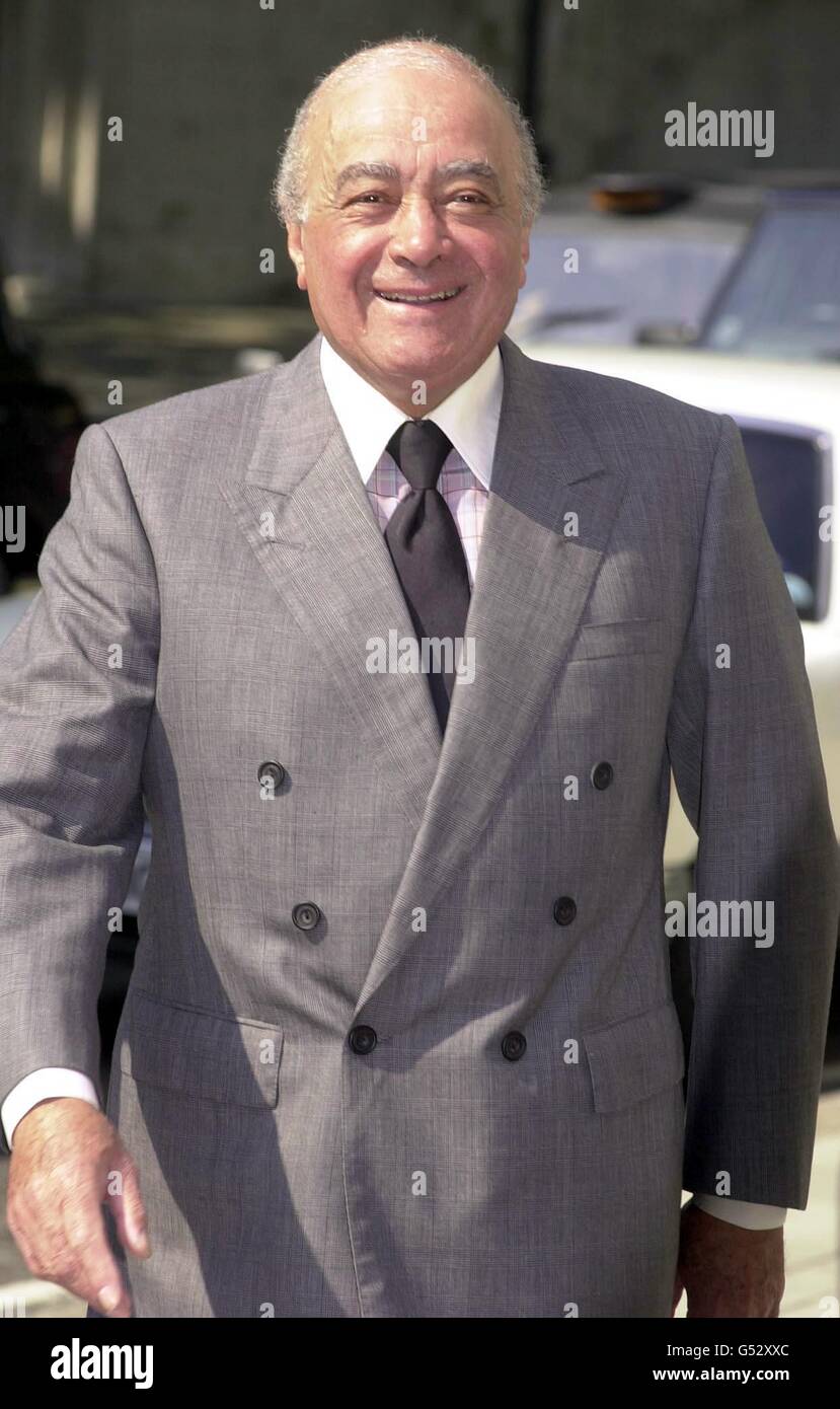Harrods owner Mohamed Al Fayed arriving at the High Court in London to ...