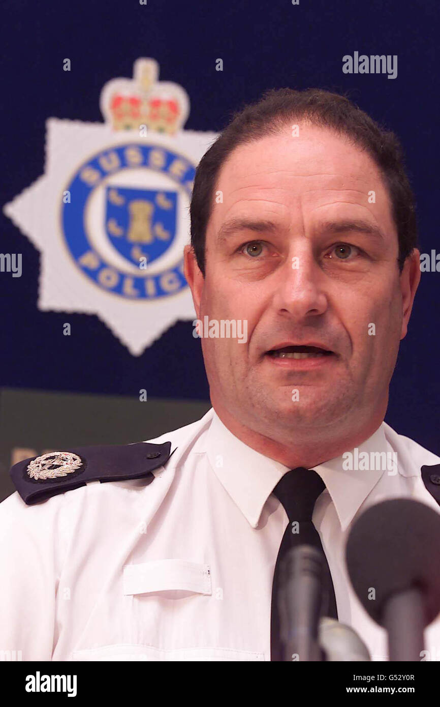 Assistant Chief Constable Nigel Yeo controls his emotions during a ...