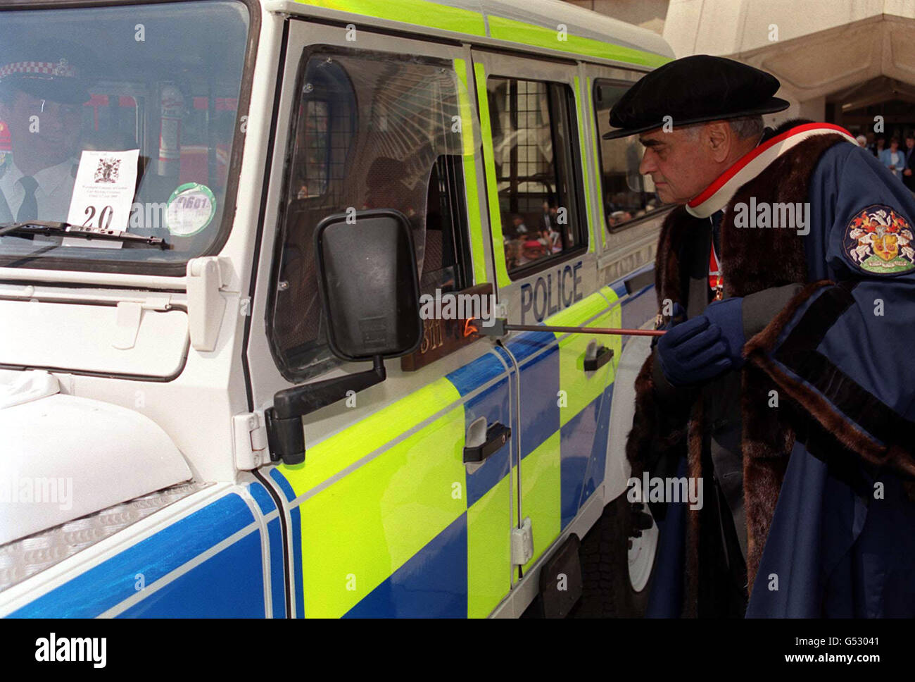 Annual cart marking Police car Stock Photo - Alamy
