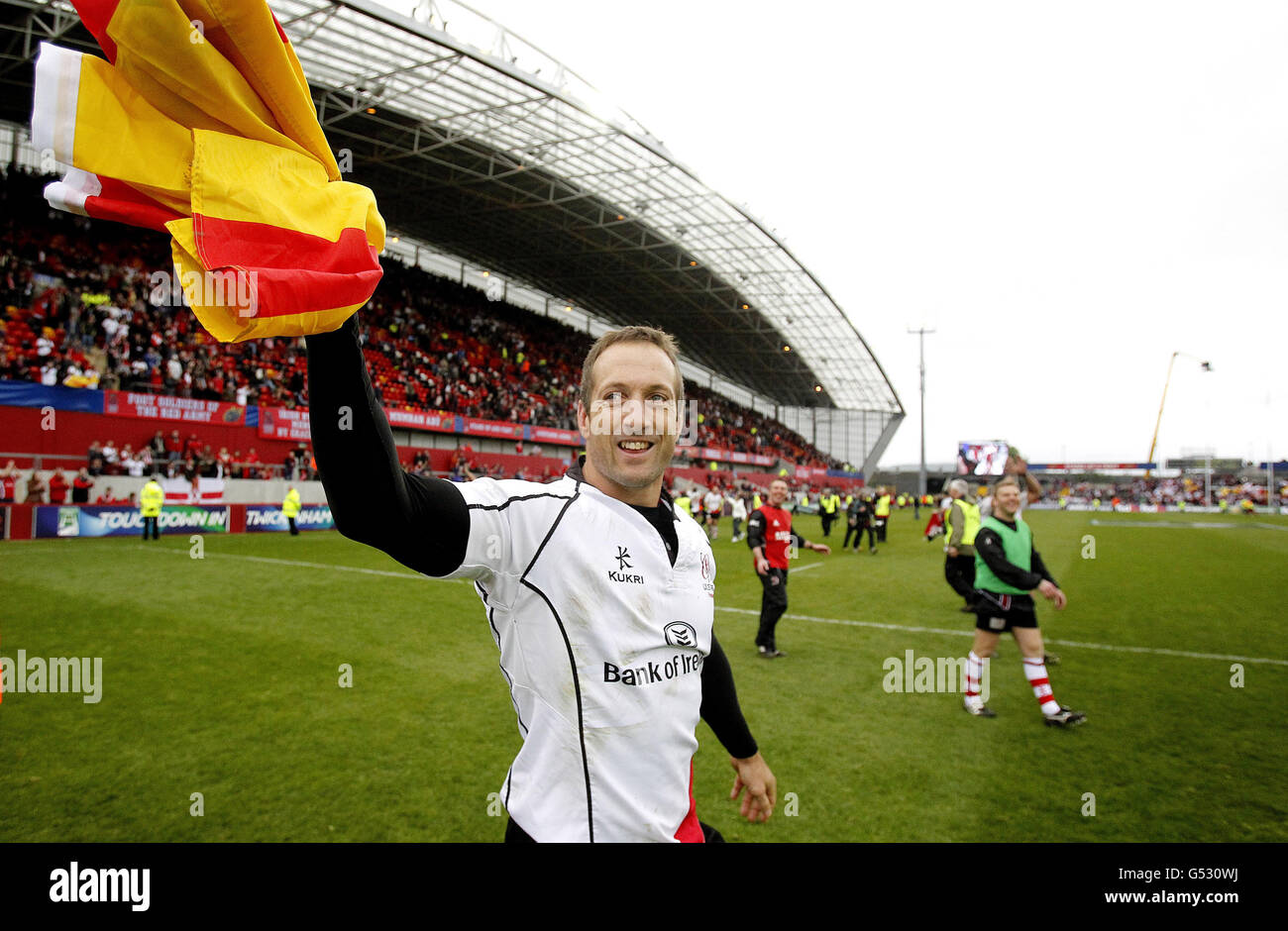 Ulster's Stefan Terblanche celebrates following the Heineken Cup ...