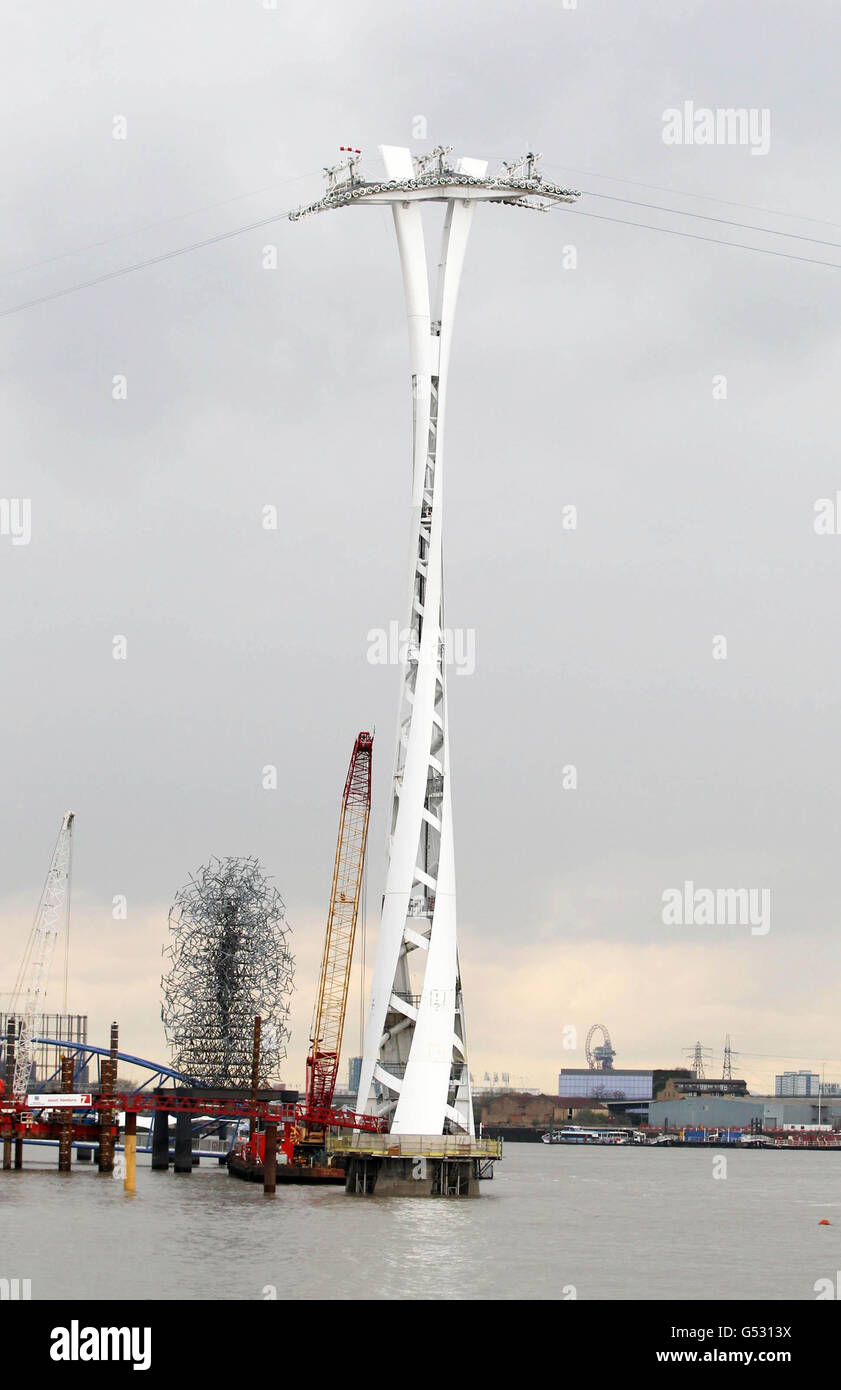 Emirates Air Line. A view of the Emirates Air Line across the River ...