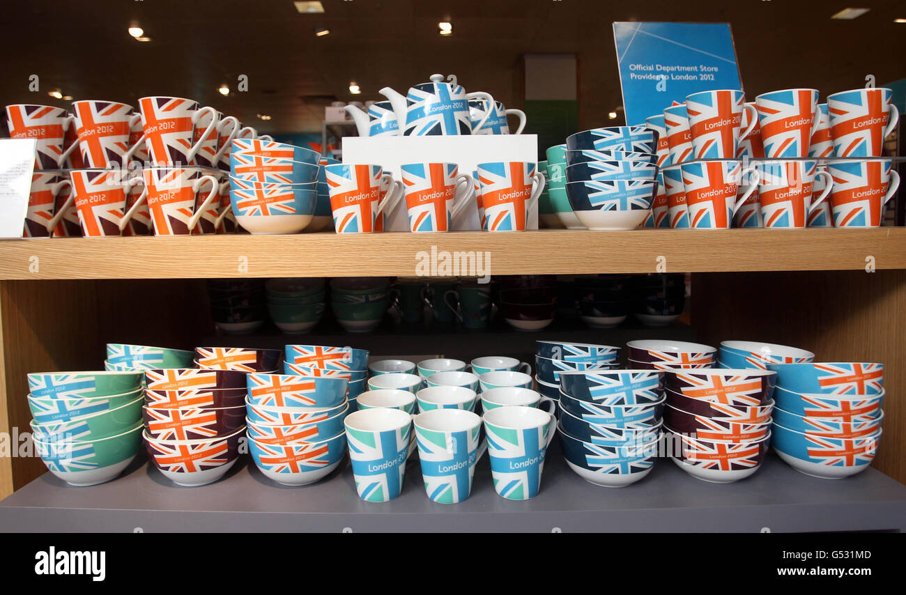 Olympic merchandise on display at John Lewis on Oxford Street, as the ...