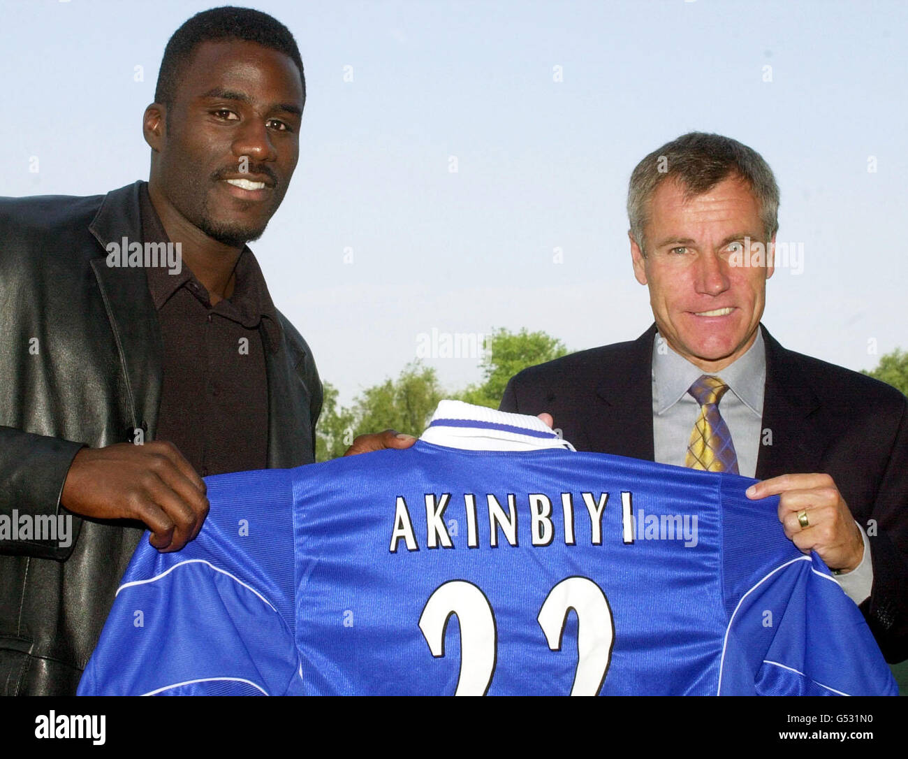 Leicester City record signing Ade Akinbiyi at Filbert Street in ...