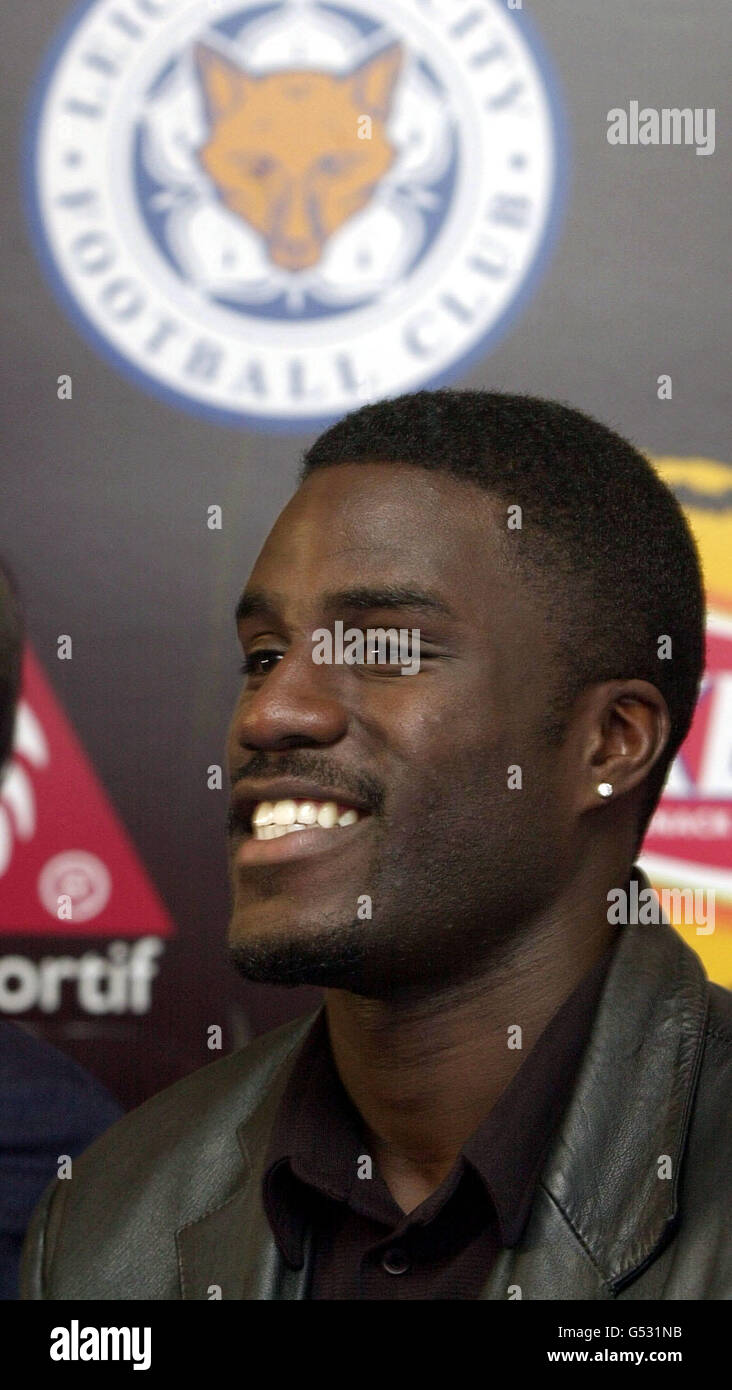 Leicester City record signing Ade Akinbiyi at Filbert Street in ...