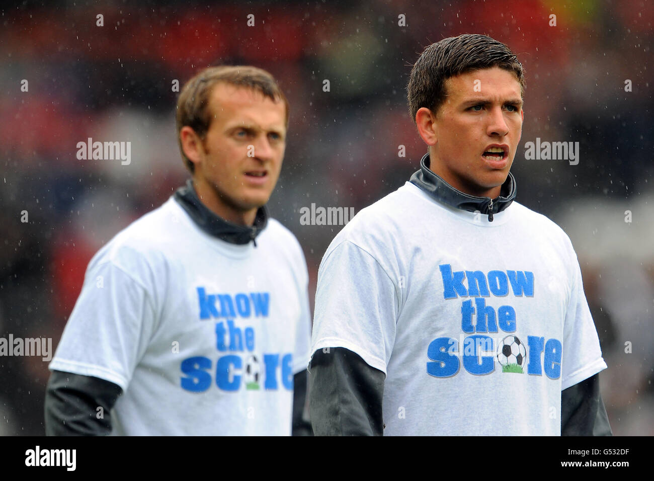 Coventry citys sammy clingan and cody mcdonald warm up hi-res stock ...