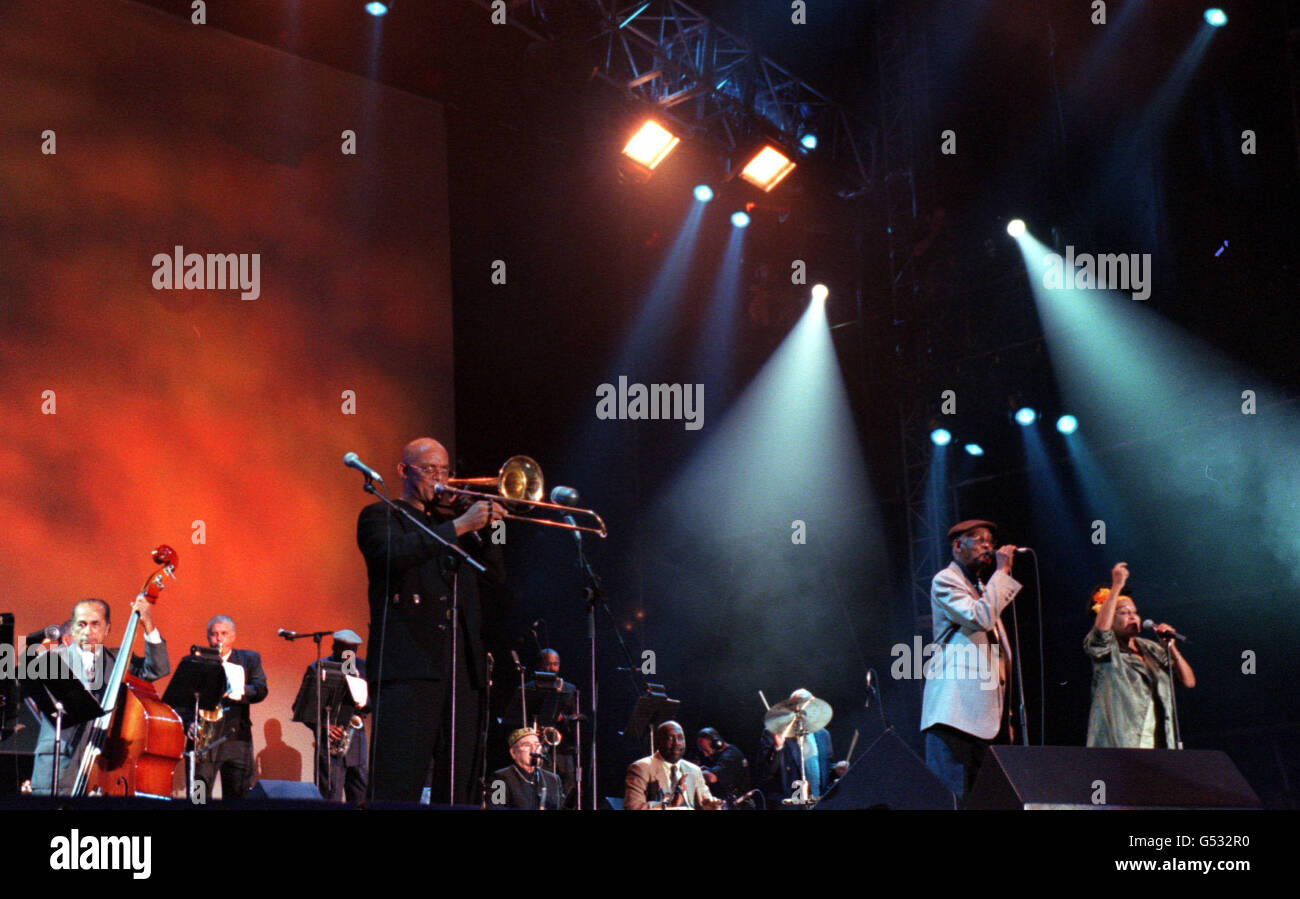 The Cuban band Buena Vista Social Club performing on stage in London's ...