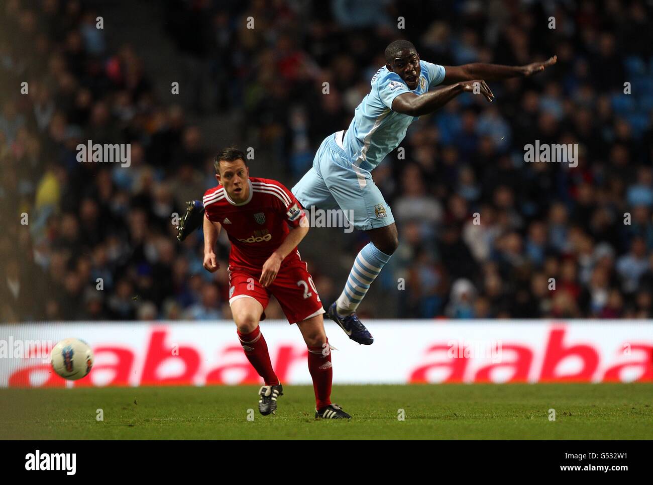 West Bromwich Albion's Nicky Shorey (left) and Manchester City's Micah ...