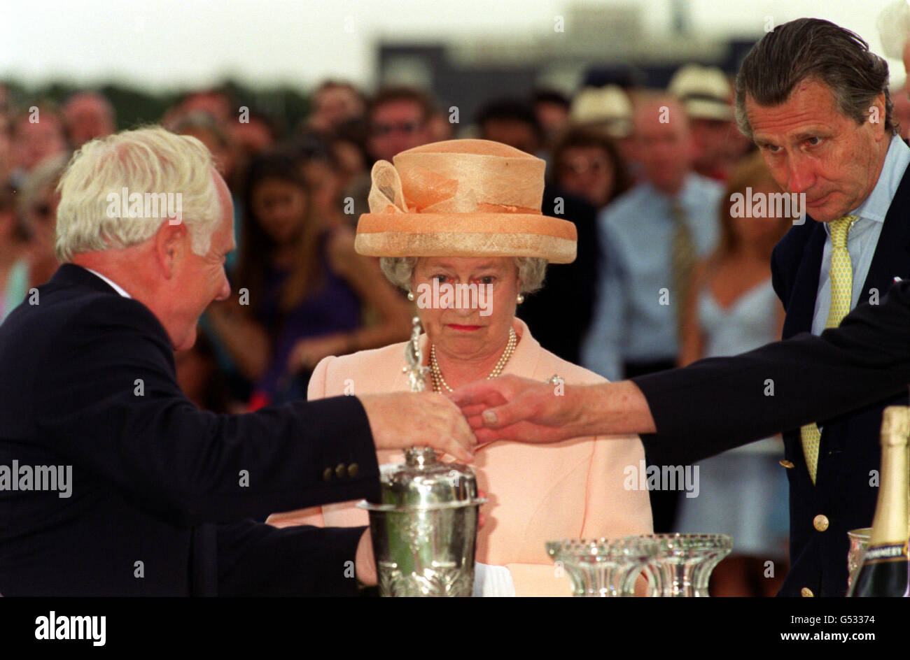 Cartier Polo Queen Trophy. Britain's Queen Elizabeth II prepares to ...